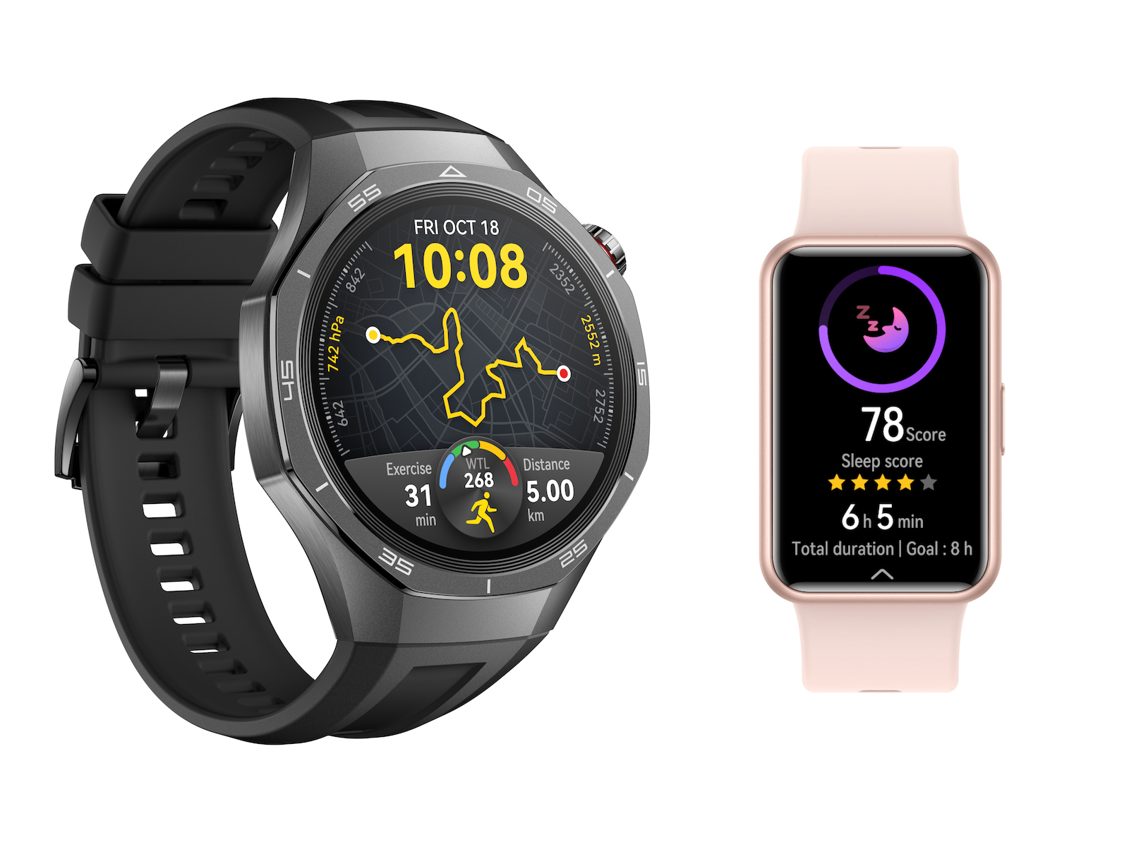 Huawei Watch GT 5 Pro Bundle Titanium 46mm Αδιάβροχο με Παλμογράφο (Black + Huawei Watch Fit SE ...