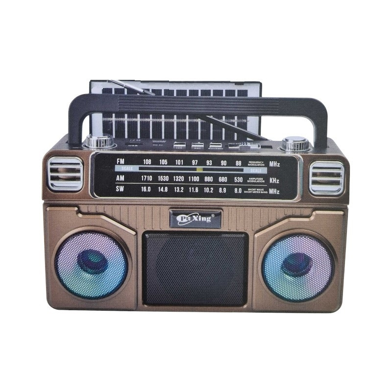 PX-730BTS Φορητό Ραδιόφωνο Ηλιακό με Bluetooth και USB Καφέ | Skroutz.gr