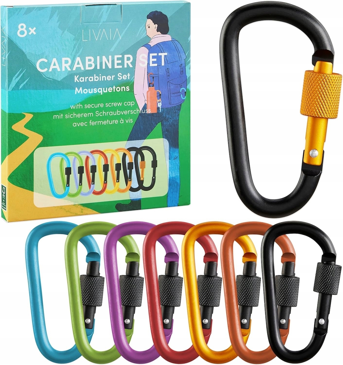 Colorful Aluminum Screw Carabiner Camping Survival Set 8 | Skroutz.gr