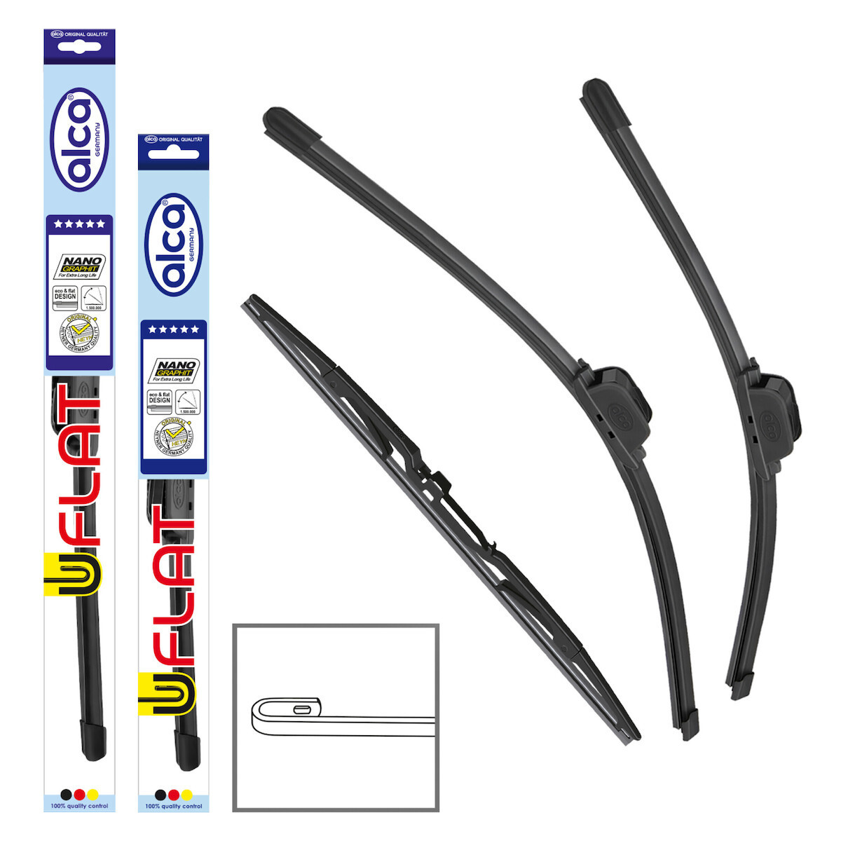 Alca Wiper Set Rear Wiper Compatible Mazda 3 11.2018 01.2025 U-flat ...