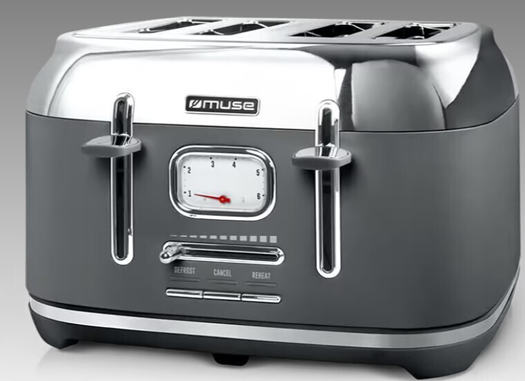 Muse MS-131 DG Φρυγανιέρα 4 Θέσεων 1800W Inox | Skroutz.gr