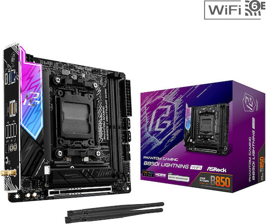 ASRock B850I Lightning WiFi Motherboard Mini ITX με AMD AM5 Socket ...