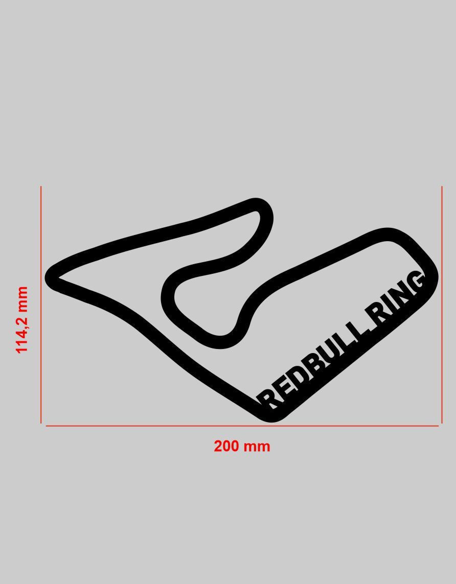 Decor de Perete din Acril Circuit F1 Redbull Ring 20 X 11.4 Cm Negru ...