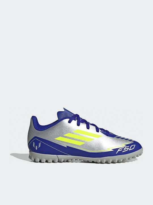 adidas Παιδικά Ποδοσφαιρικά Παπούτσια F50 Club Messi με Σχάρα Ασημί ...