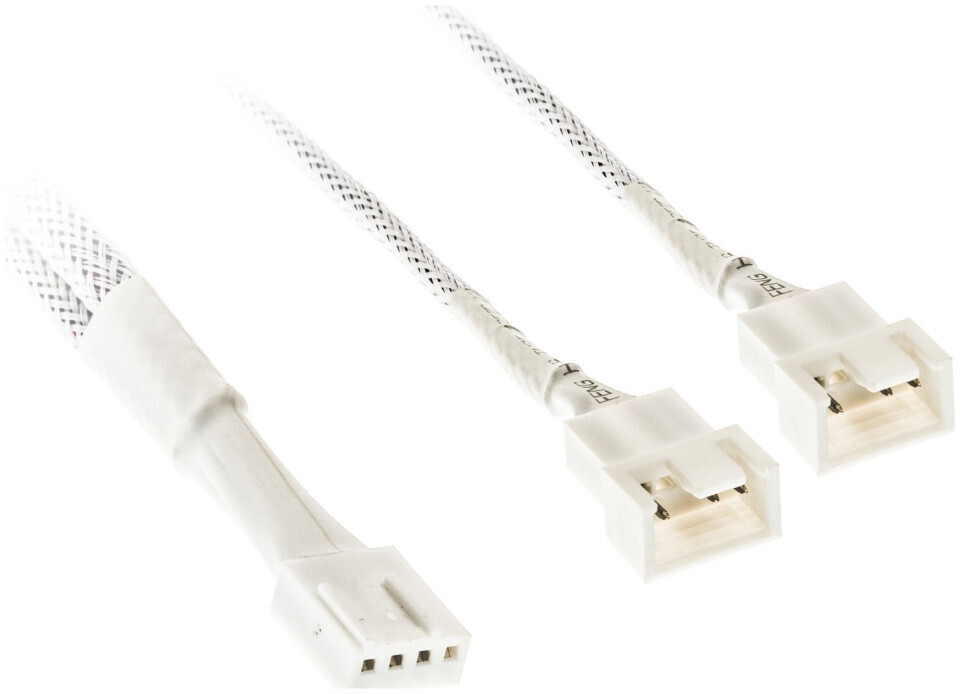 Kolink 1-2 Pwm 4-pin Fan Splitter Cable 35cm Braided White Pgw-ac-kol ...