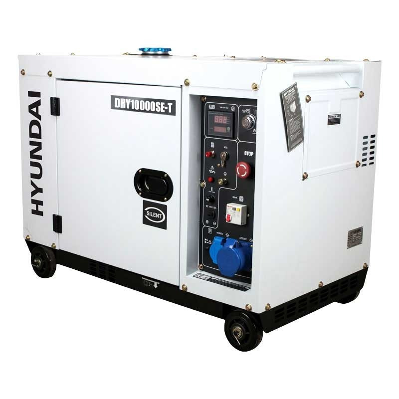 Hyundai DHY10000SE-T Τριφασική Αθόρυβη Γεννήτρια Πετρελαίου Τετράχρονη με Μίζα, Ρόδες και ...