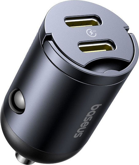 Baseus Tiny Star Mini Φορτιστής Αυτοκινήτου 30W 3.5A με Θύρες: 2xType-C ...