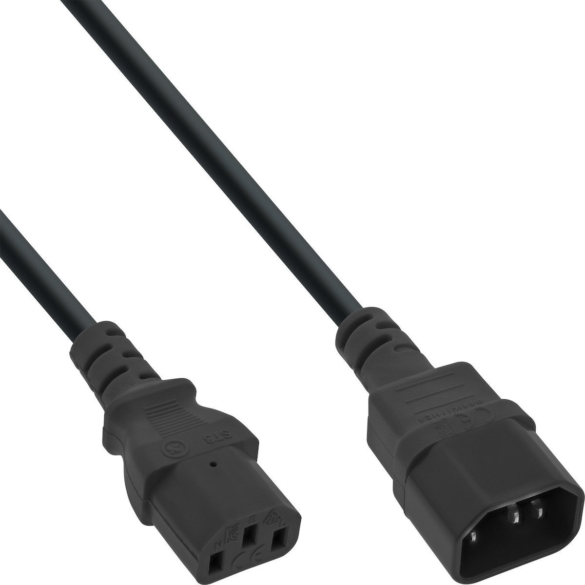 InLine IEC C13 / IEC C14 - IEC C13 / IEC C14 Cable 0.75m Μαύρο | Skroutz.gr
