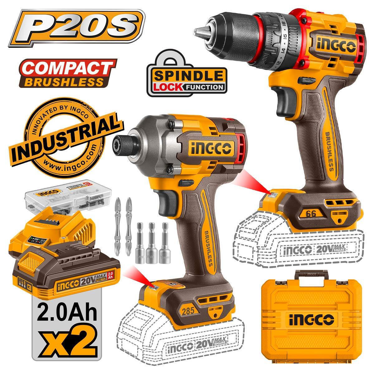 Ingco CKLI20277E Σετ Κρουστικό Δραπανοκατσάβιδο & Παλμικό Κατσαβίδι ...