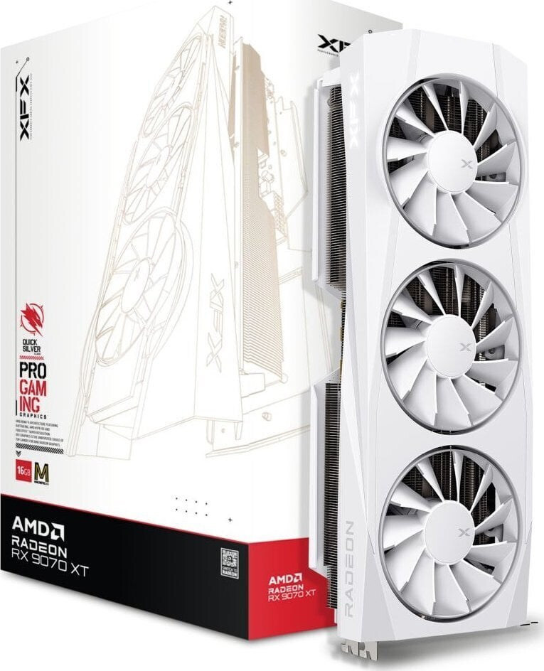 XFX Radeon RX 9070 XT 16GB GDDR6 Quicksilver White Magnetic Air Edition ...