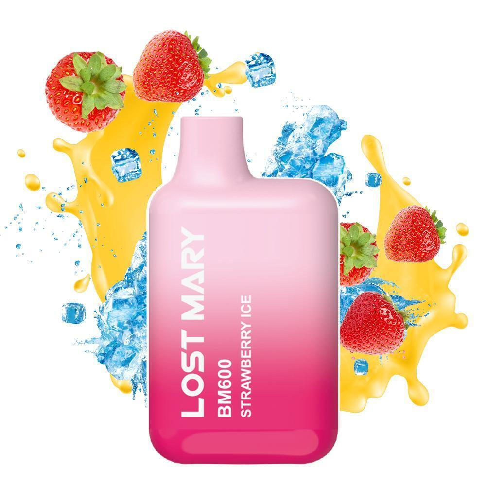 Lost Mary Ηλεκτρονικό Τσιγάρο μιας Χρήσης 600 Εισπνοών Strawberry Ice 2ml 20mg BM600 | Skroutz.gr