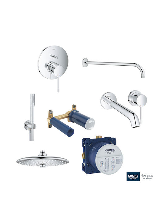 Grohe 29193001 Σετ Μίκτης, Τηλέφωνο & Κεφαλή Ντουζ Εντοιχισμού για ...