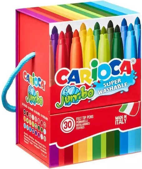 Carioca Jumbo Μαρκαδόροι Ζωγραφικής Χονδροί, Πλενόμενοι Σετ 30 χρώματα ...