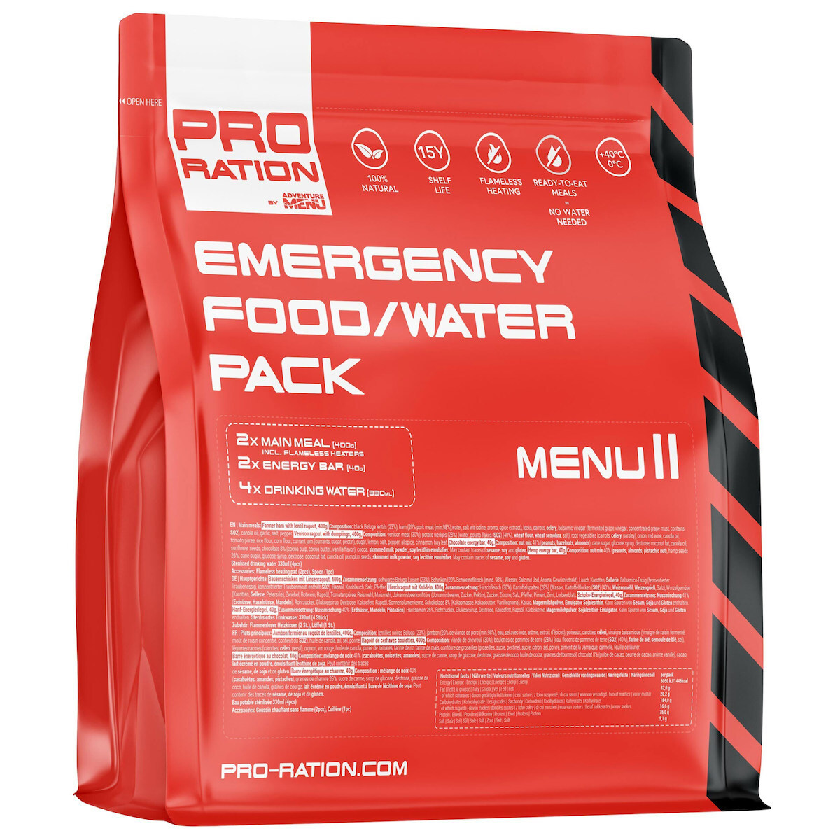 Pro Ration Emergency Food-water Pack Menu 2 Λήξη 15 Ετη | Skroutz.gr