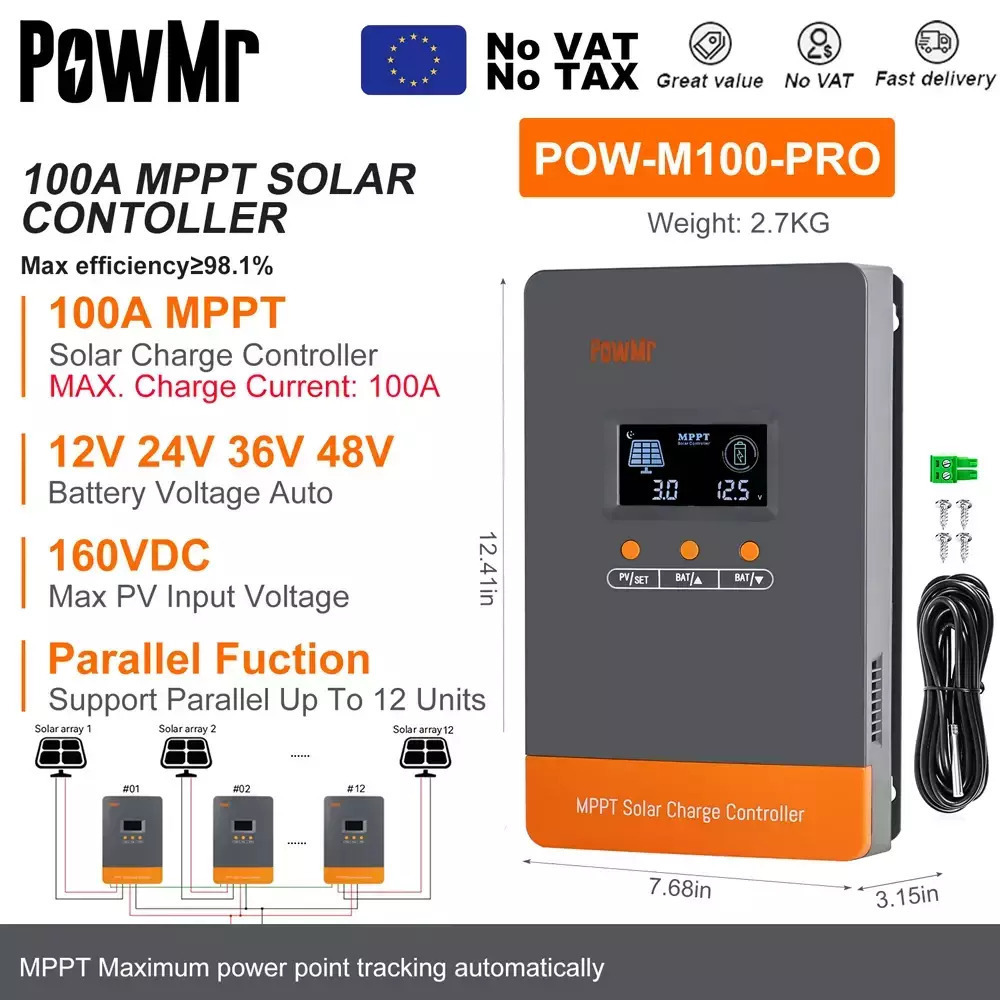 Mppt Solar Charge Controller 100a Maximum Current 160v Input Voltage ...