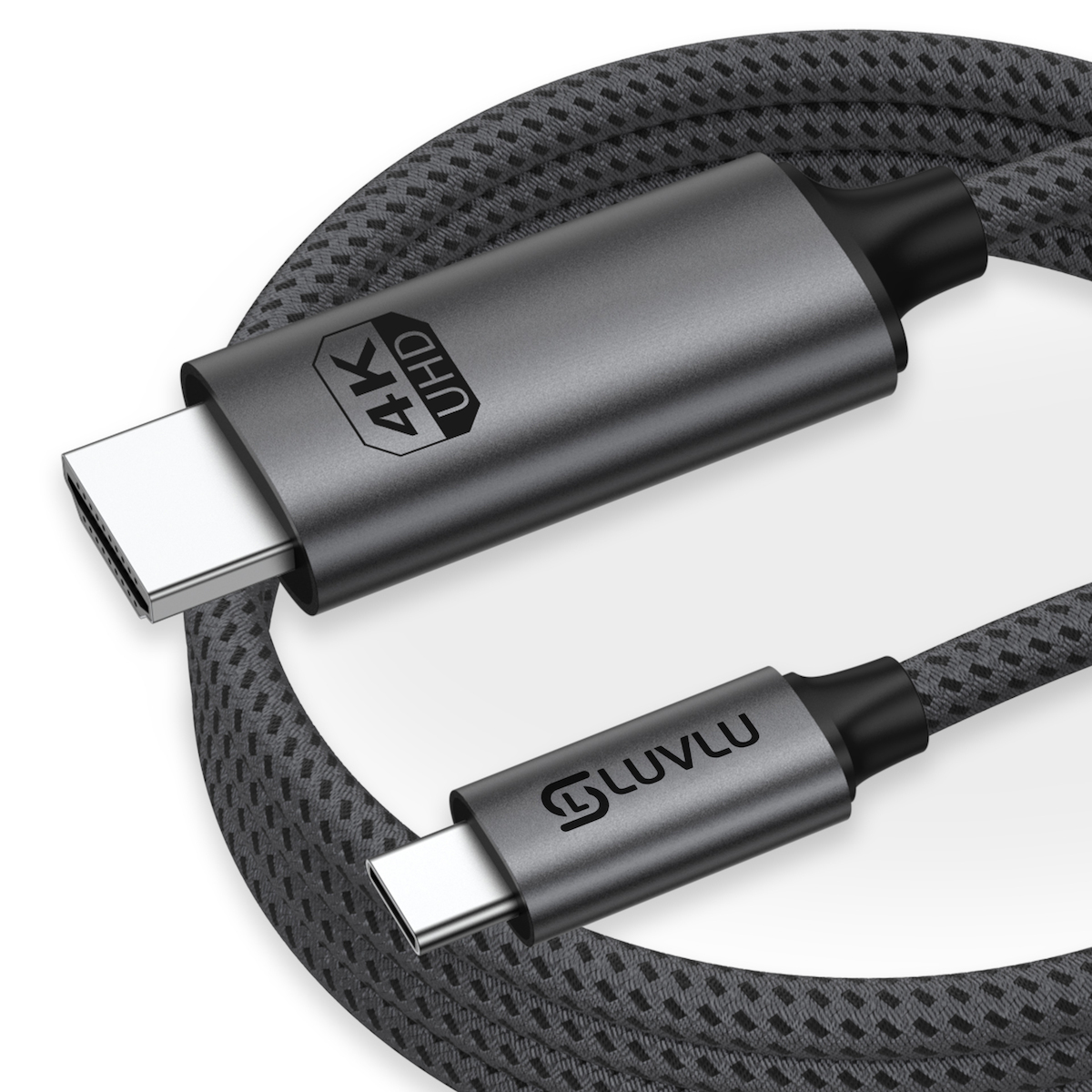 Luvlu Usb C To Hdmi Cable Uhd 4k@60hz 18gbps Speed 3d Hdr Hdcp Double ...