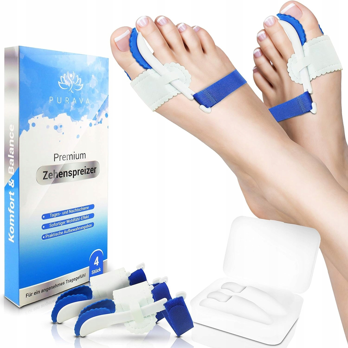 Set 4 Orthopedic Toe Separators Purava από Σιλικόνη για το Κότσι ...