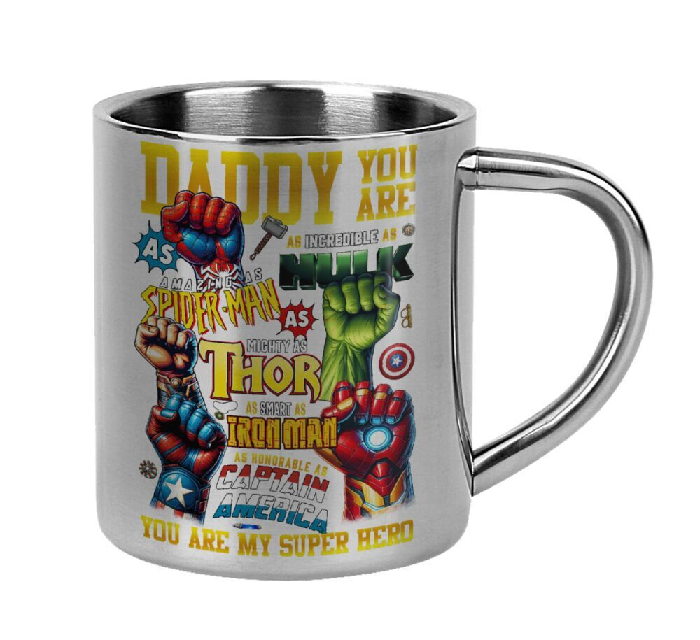 Koupakoupa Daddy You Are My Hero Κούπα Μεταλλική Ασημί 300ml KP_30561_metaldouble | Skroutz Cyprus