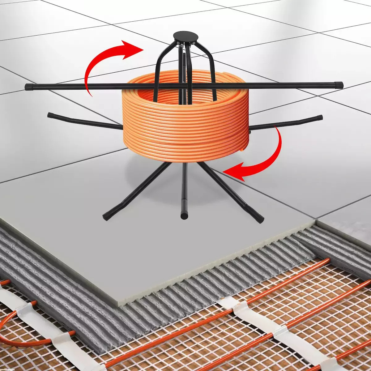 Pipe Reel Dispenser 200kg Load Capacity Adjustable Diameter Durable ...