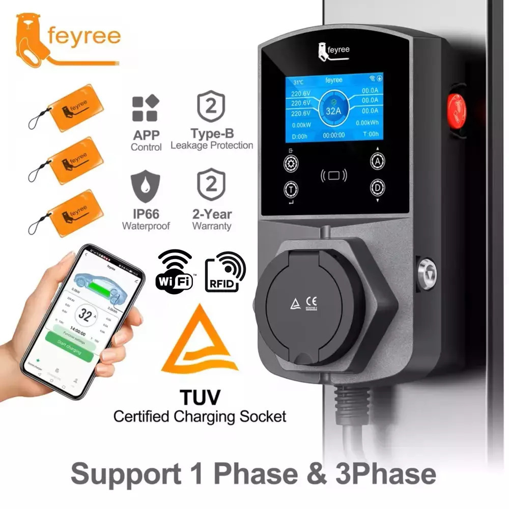 Feyree EV-Pro Επιτοίχιος Τριφασικός Σταθμός Φόρτισης 22kW Type 2 (20240812) | Skroutz.gr