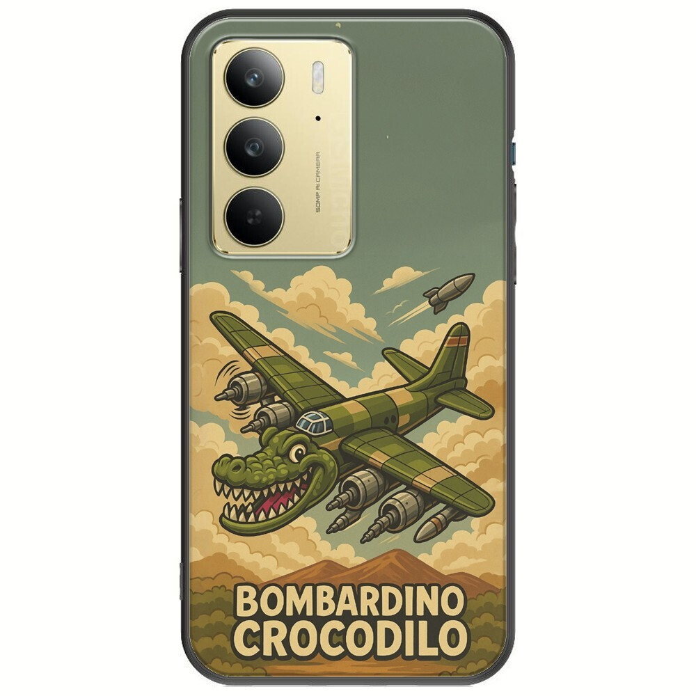Brainrot Bombardino Crocodilo Realme 14x 5g Black Tpu Μαύρη Σιλικόνη ...