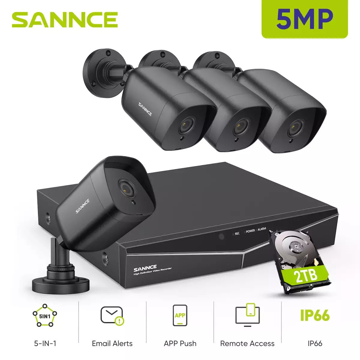 Σύστημα Παρακολούθησης 4 Καμερών CCTV 5MP με Καταγραφικό DVR & Σκληρό ...