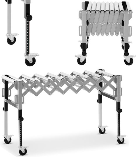 Folding Roller Conveyor Table 9 Rollers Capacity 130 Kg Dimensions 145 ...