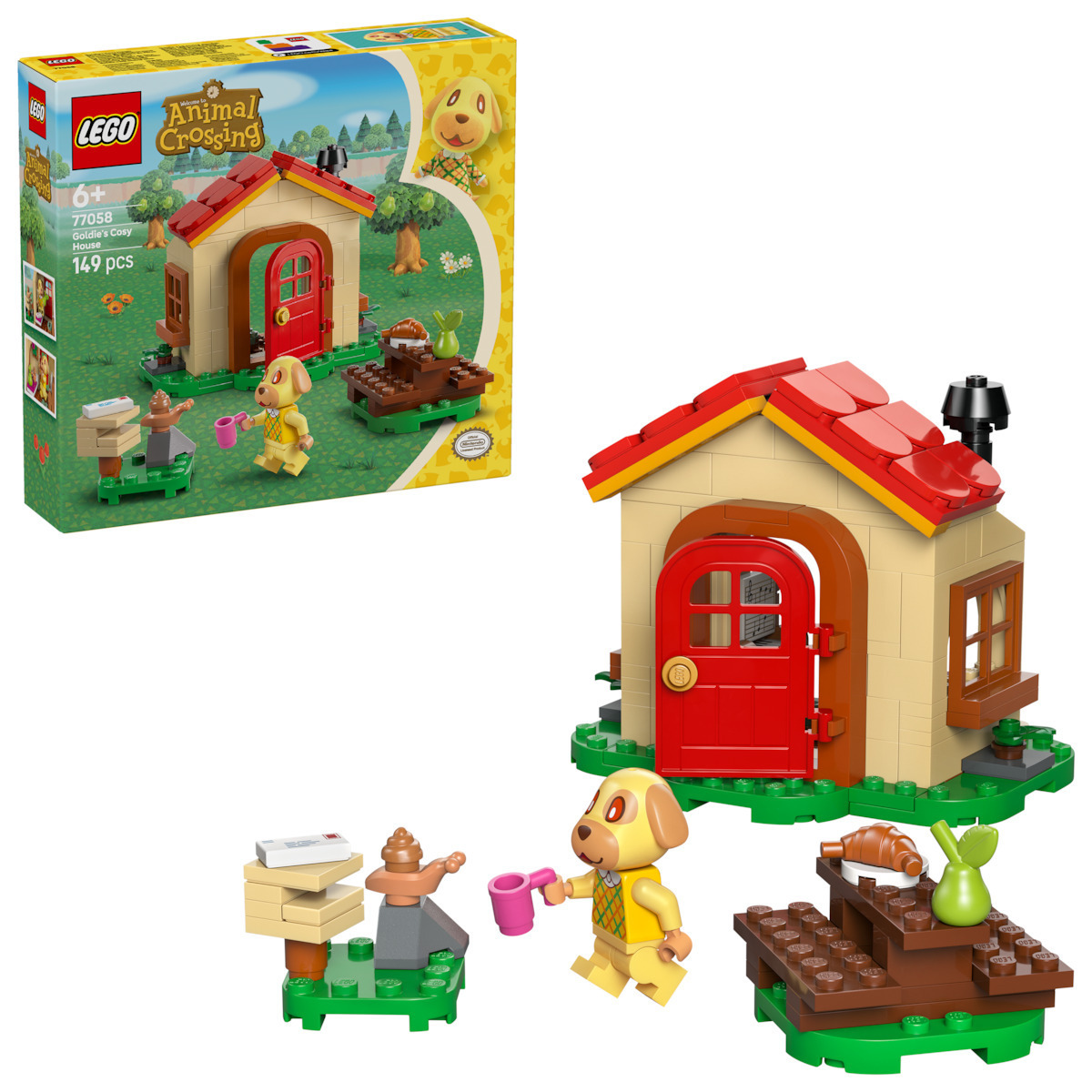 LEGO Animal Crossing Goldie's Cosy House pentru 6+ ani Ani 149buc 77058 ...