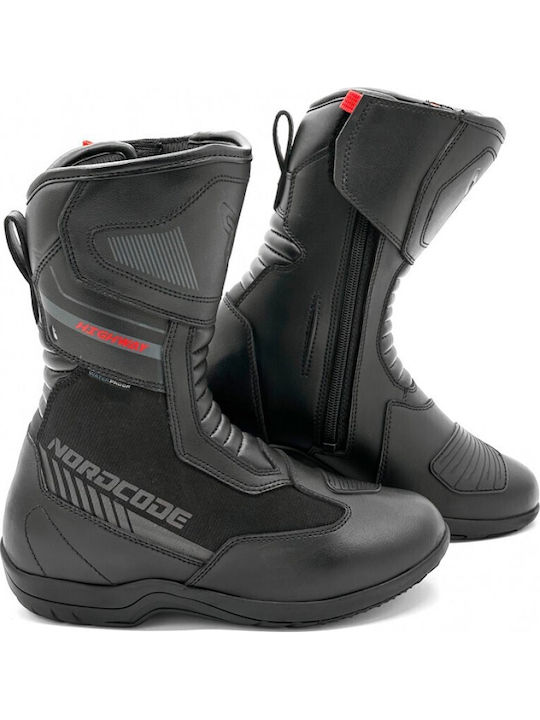 Nordcode Highway Wp Ανδρικές Μπότες Μηχανής Δερμάτινες Αδιάβροχες Μαύρες NOR000HGW01 | Skroutz.gr