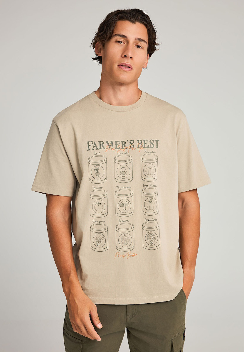 Funky Buddha T-shirt Γκρι FBM012-008-04-ASH-GREY | Skroutz.gr