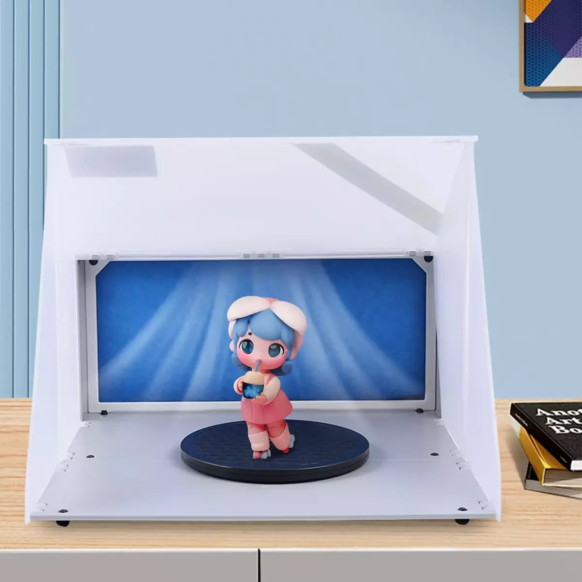 Portable Airbrush Studio Spray Booth Rotating Turntable Efficient ...