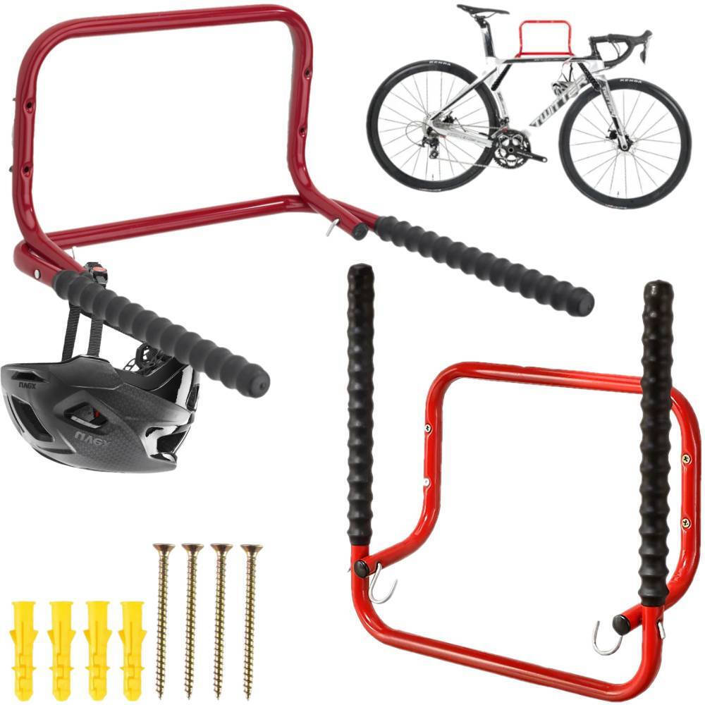 Foldable Wall Bike Rack Up To 40kg + 2 Hooks Bike Rack 2 Bikes ...