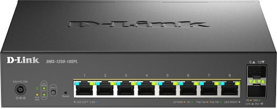 D-Link DMS-1250-10SPL Managed L2 PoE++ Switch με 8 Θύρες Ethernet ...