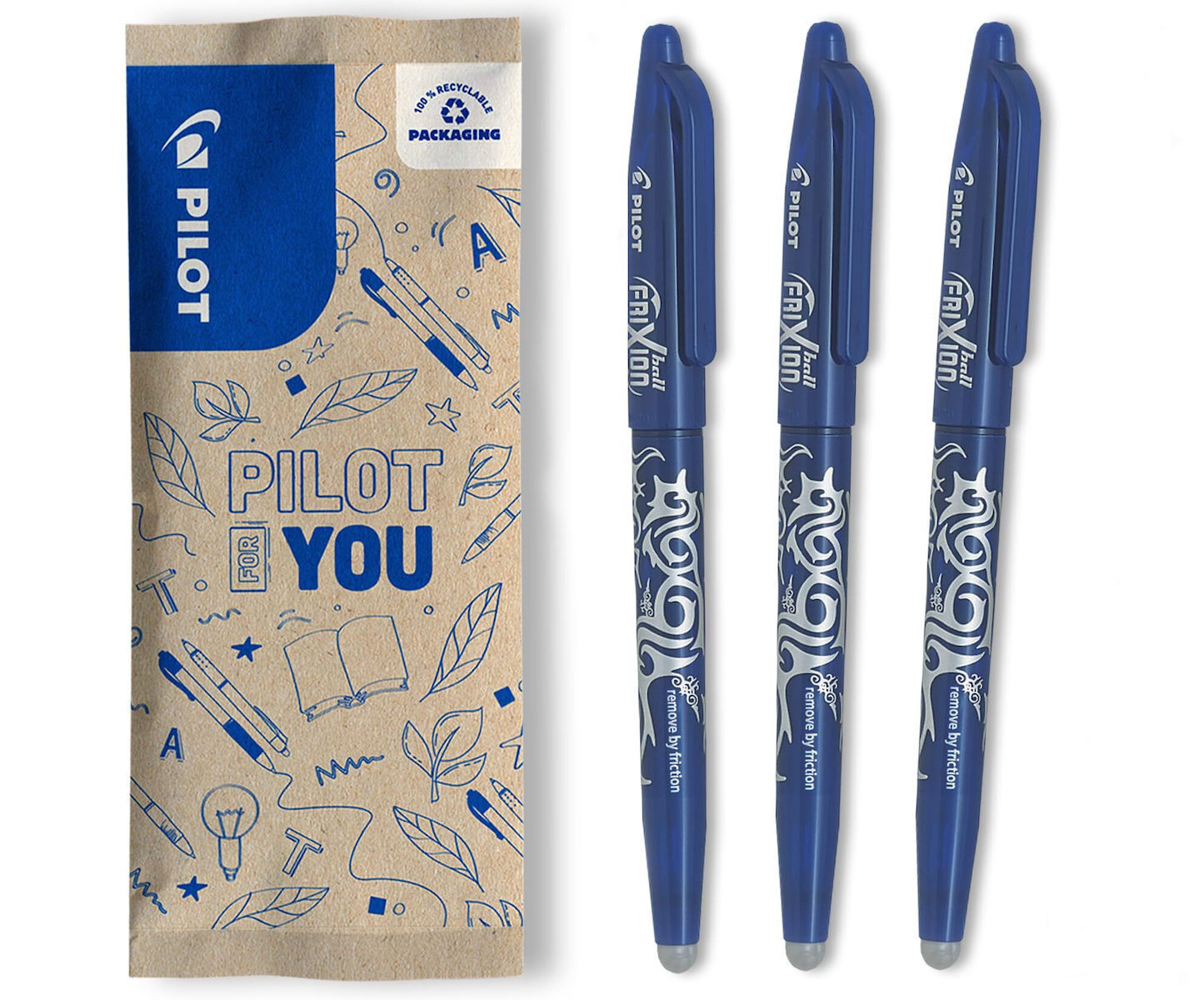 Pilot Set 3 Frixion Ball 07 Erasable Thermal Ink Pen Refillable Roller ...