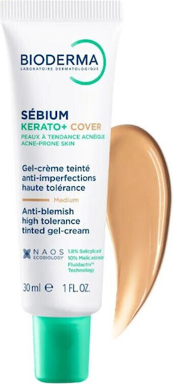 Bioderma Sebium Kerato + Cover Gel Προσώπου με Χρώμα κατά των Ατελειών ...