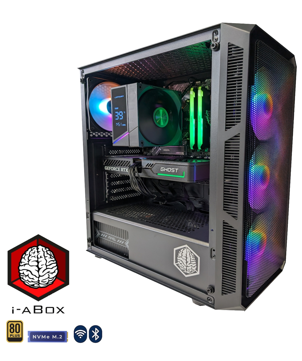i-aBox Stealth Power v1 NG Lux Gaming Desktop PC (i5-14400F/16GB DDR5/1TB SSD/Radeon RX 7600/W11 ...