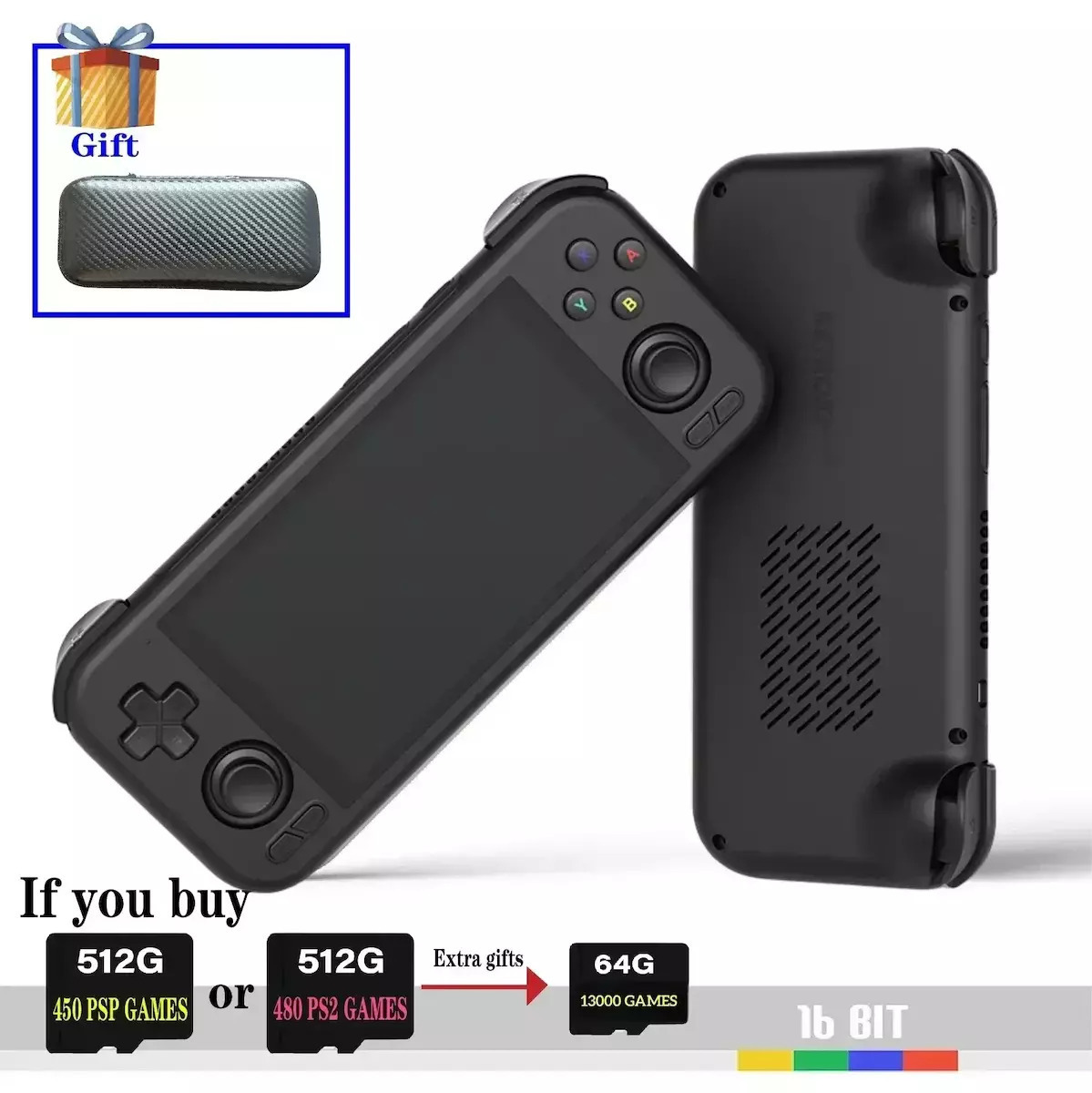 Handheld Game Console 4.7 Inch Display 128gb Storage 8g 128g Black 512g ...