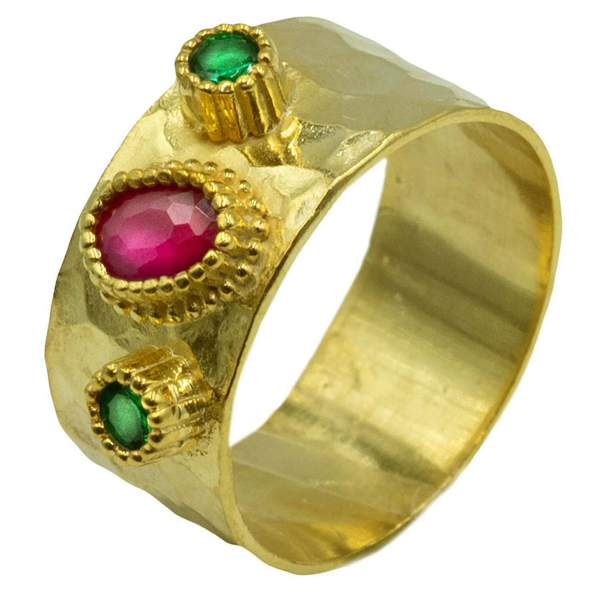 Poco Loco Γυναικείο Δαχτυλίδι με Πέτρες από Ασήμι Επιχρυσωμένο ITR42 ...