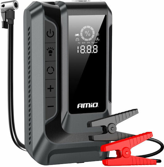 AMiO Φορητός Εκκινητής Μπαταρίας Αυτοκινήτου 12000mAh με Power Bank ...