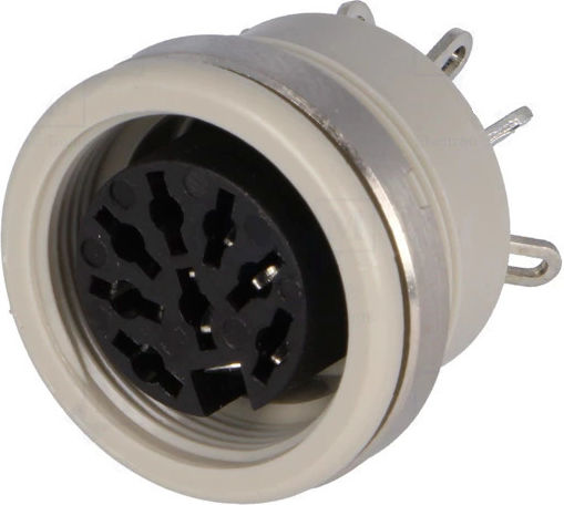 Din 8-pin Female Socket 262 Soldering Type Rear Nut Panel Mounting ...