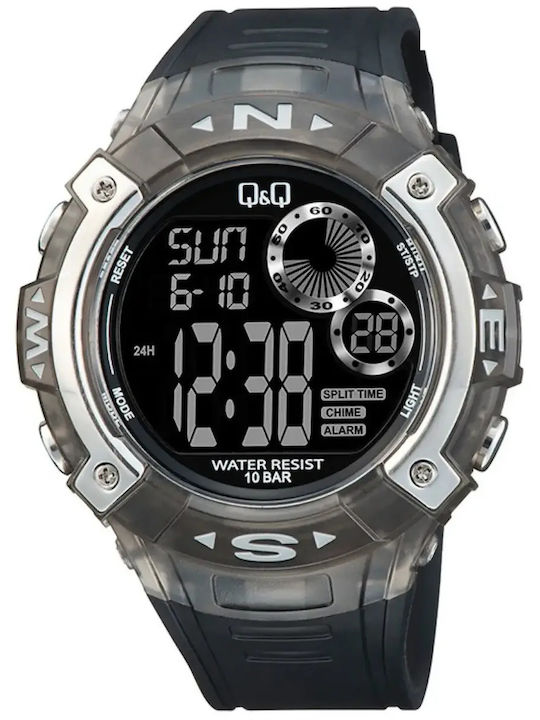Q&Q Ψηφιακό Ανδρικό Ρολόι Μπαταρίας με Μαύρο Καουτσούκ Λουράκι G19A-002VY | Skroutz Cyprus