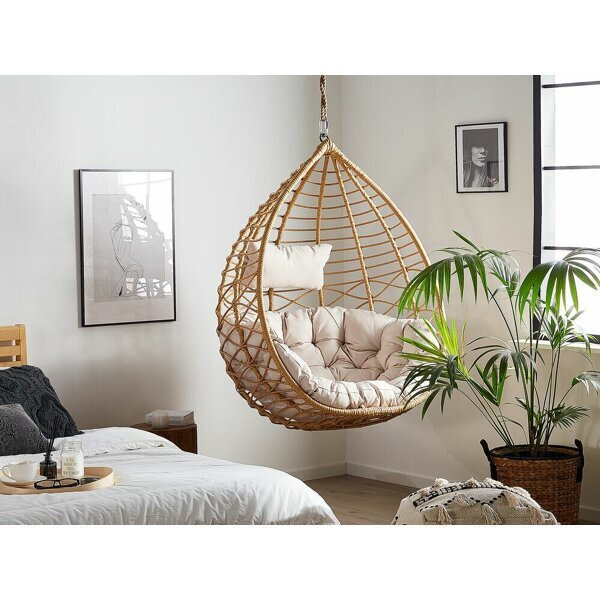 Berwyn 1865 Κούνια Πολυθρόνα με Βάση και Μαξιλάρι Πλαστική Καφέ Αντοχής ...