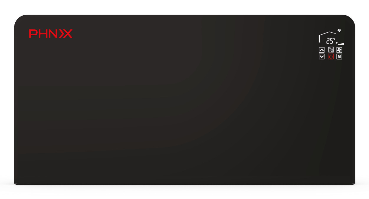 Phnix Pfp-025v-cb Glass Slim Fan Coil 1/1.35kw Δαπέδου-οροφής Οθόνη ...