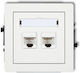 Deco Dual Computer Socket Mechanism 2xrj45 Cat 5e 8-pin Matt White ...