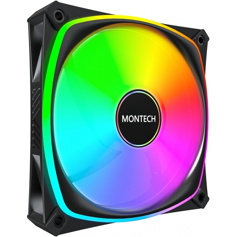 Montech AX120 PRO Case Fan με RGB Φωτισμό και Σύνδεση 3-Pin / 4-Pin PWM ...