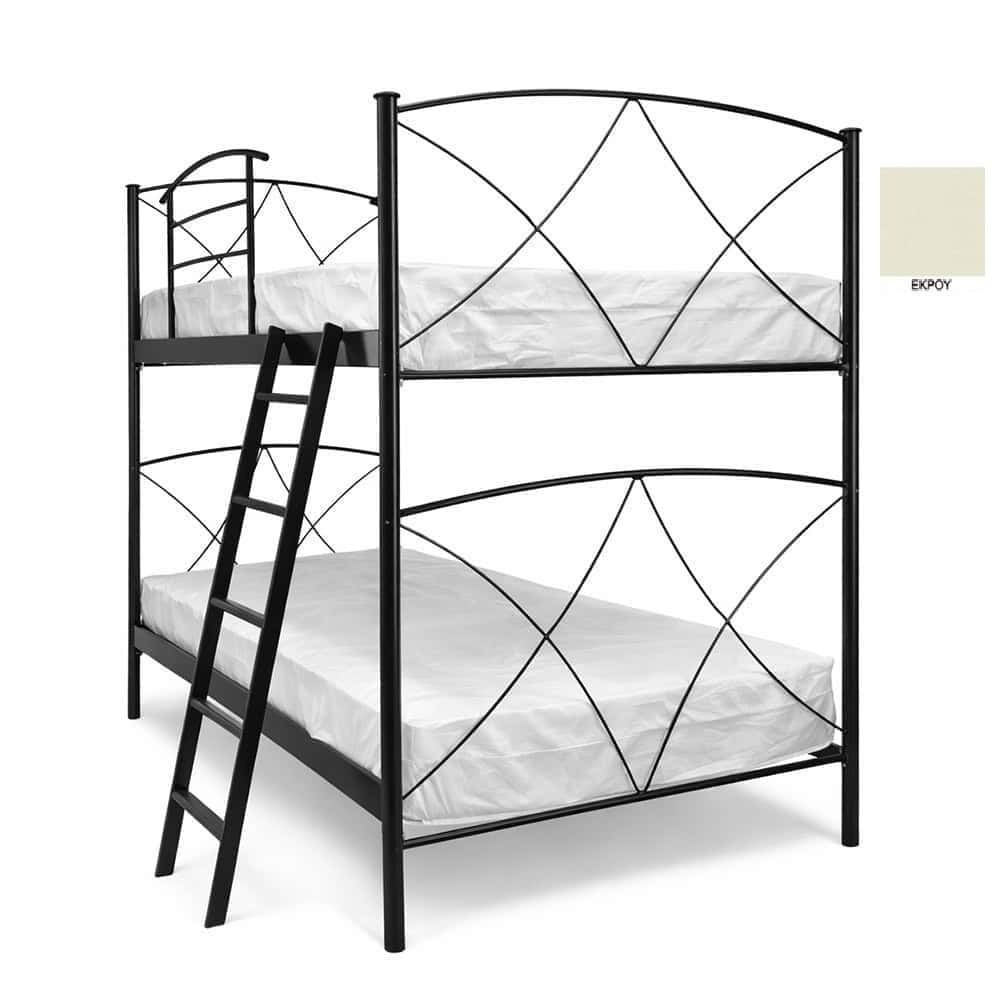 Παιδικό Κρεβάτι Κουκέτα Μονό Εκρού για Στρώμα 90x200cm 41640E | Skroutz.gr