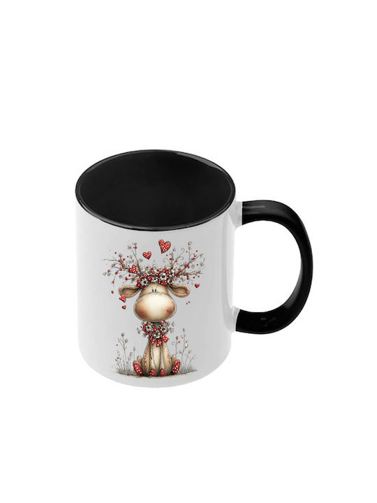 Κούπα Αγίου Βαλεντίνου Cute Animal Μαύρη Λαβή Εσωτερικό | Skroutz.gr